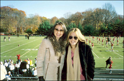 Vicki, with Tova Boyko, After Singing at Football Game